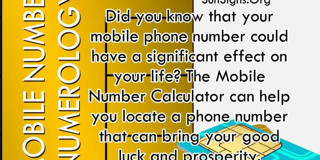 Mobile Number Numerology - SunSigns.Org