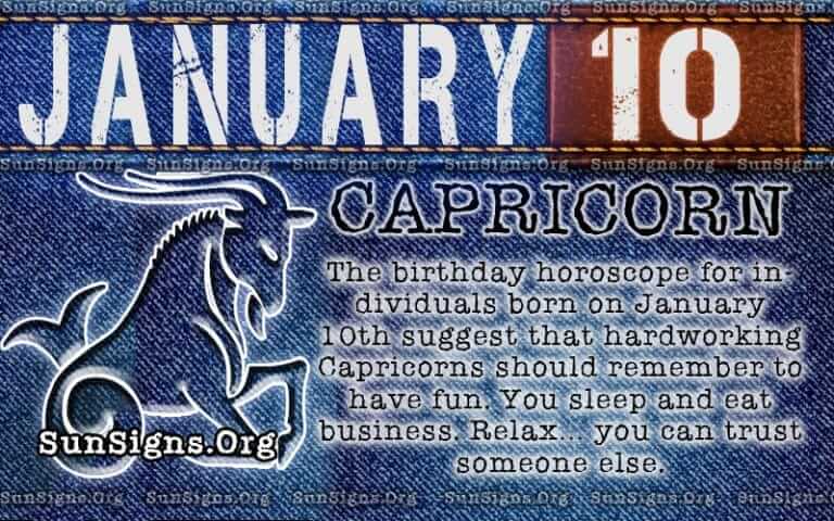January 10 Zodiac Horoscope Birthday Personality - SunSigns.Org