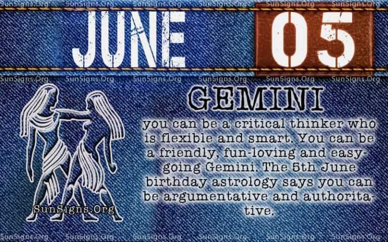 June 5 Zodiac Horoscope Birthday Personality - SunSigns.Org