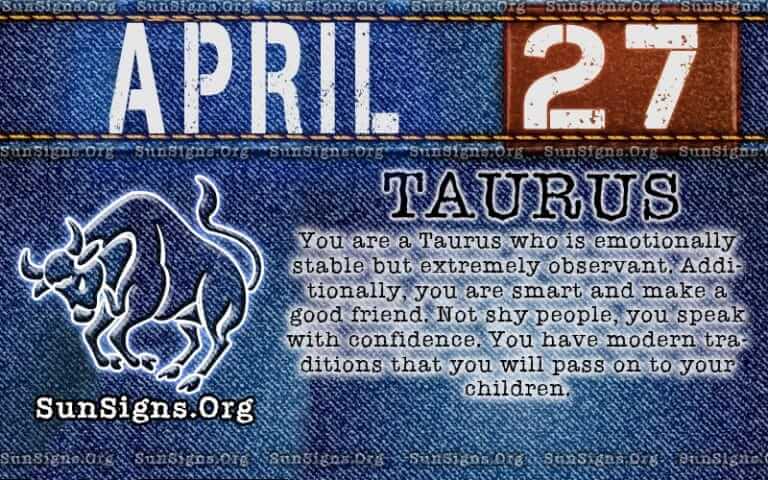 April 27 Zodiac Horoscope Birthday Personality - SunSigns.Org