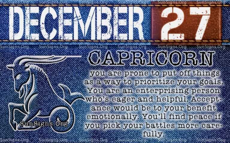 December 27 Zodiac Horoscope Birthday Personality - SunSigns.Org