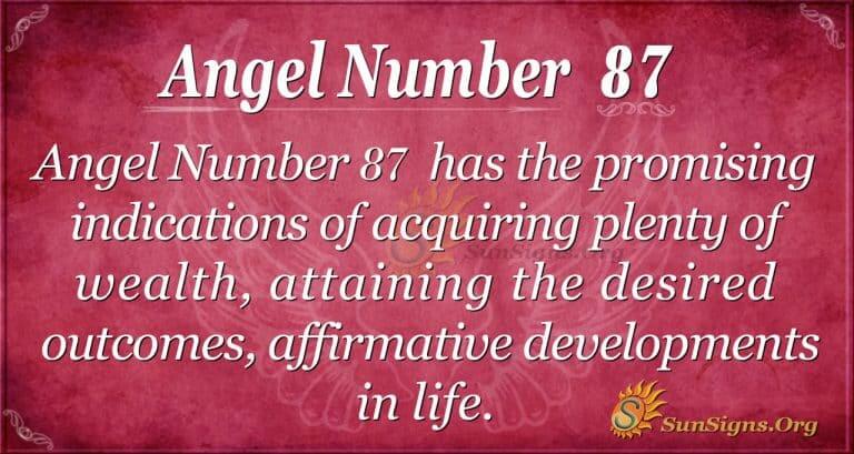 Angel Number 87 Meaning - A Season Of Blessings - SunSigns.Org