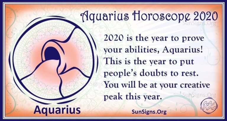 Aquarius Horoscope 2020 - Get Your Predictions Now! - SunSigns.Org