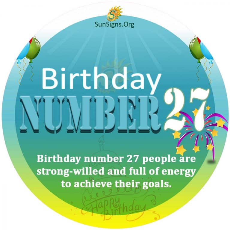 Birthday Number 27 - Born On The 27th Day Of The Month - SunSigns.Org
