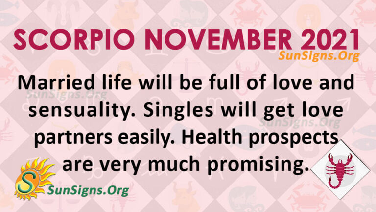 Scorpio November 2021 Monthly Horoscope Predictions - SunSigns.Org