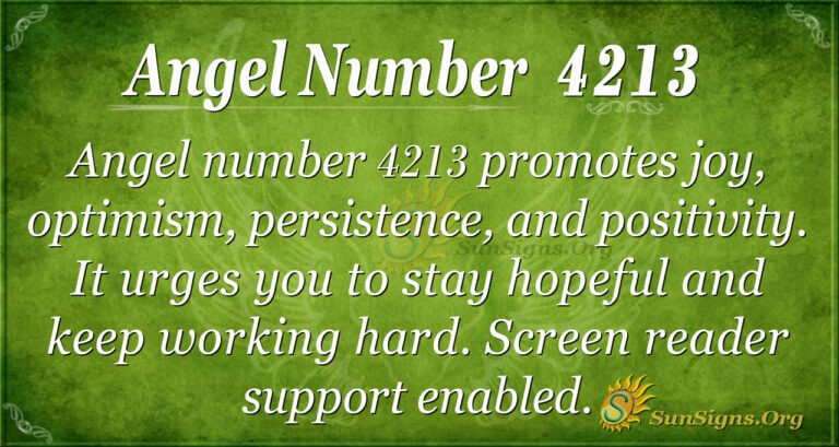 Angel Number 4213 Meaning: Positivity And Optimism - SunSigns.Org
