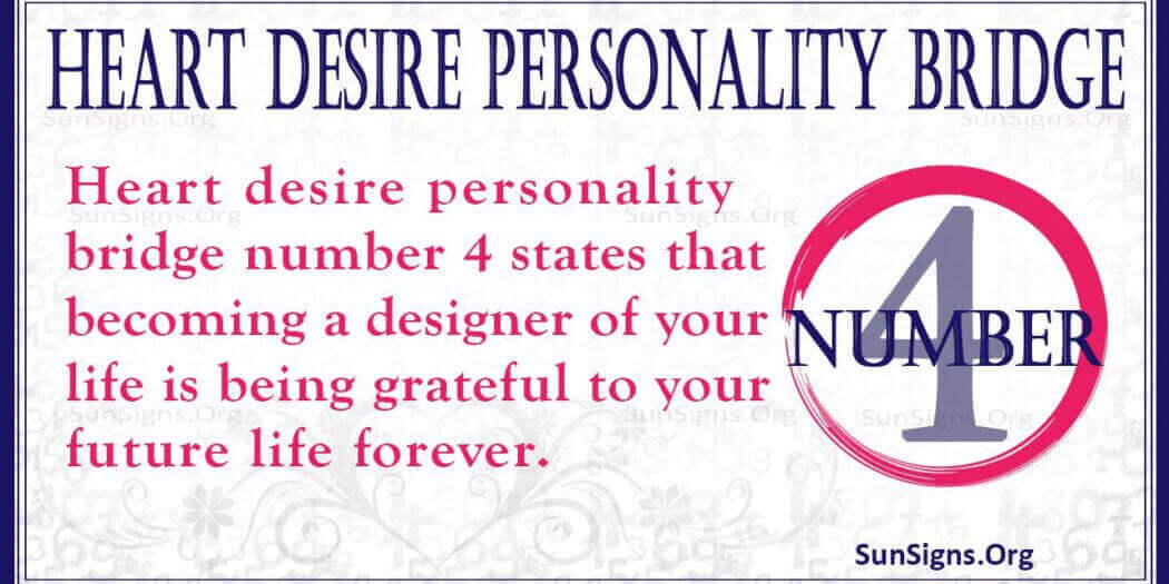 Numerology Heart Desire Personality Bridge Number 4: Love And Care ...