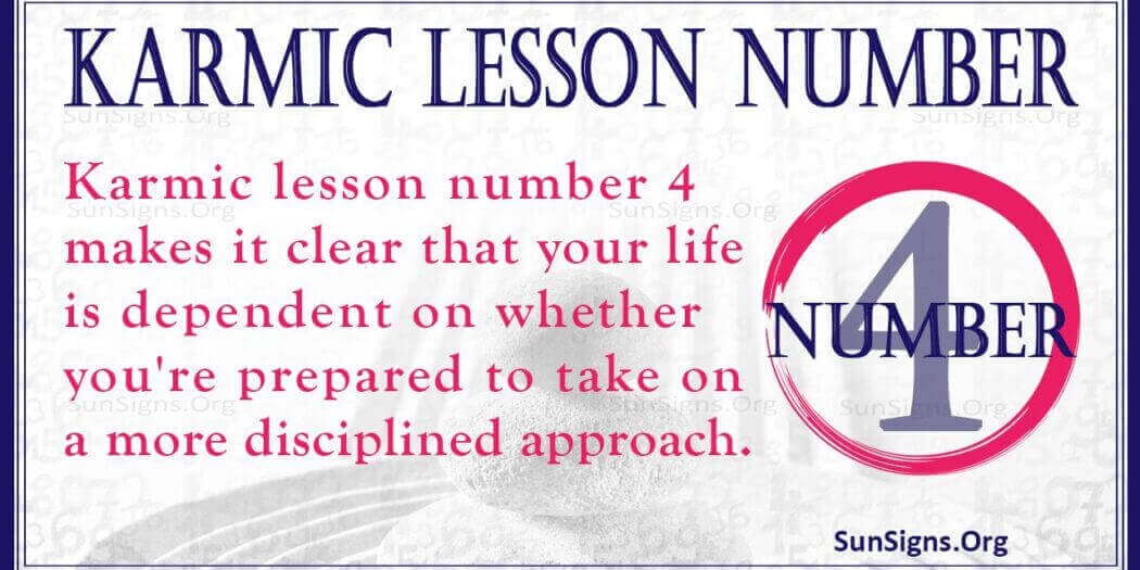 Numerology Karmic Lesson Number 4: Be More Disciplined - SunSigns.Org