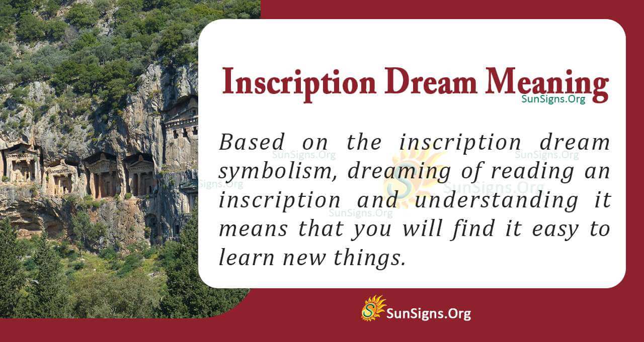 Dream Meaning of An Inscription - Interpretation and Symbolism ...
