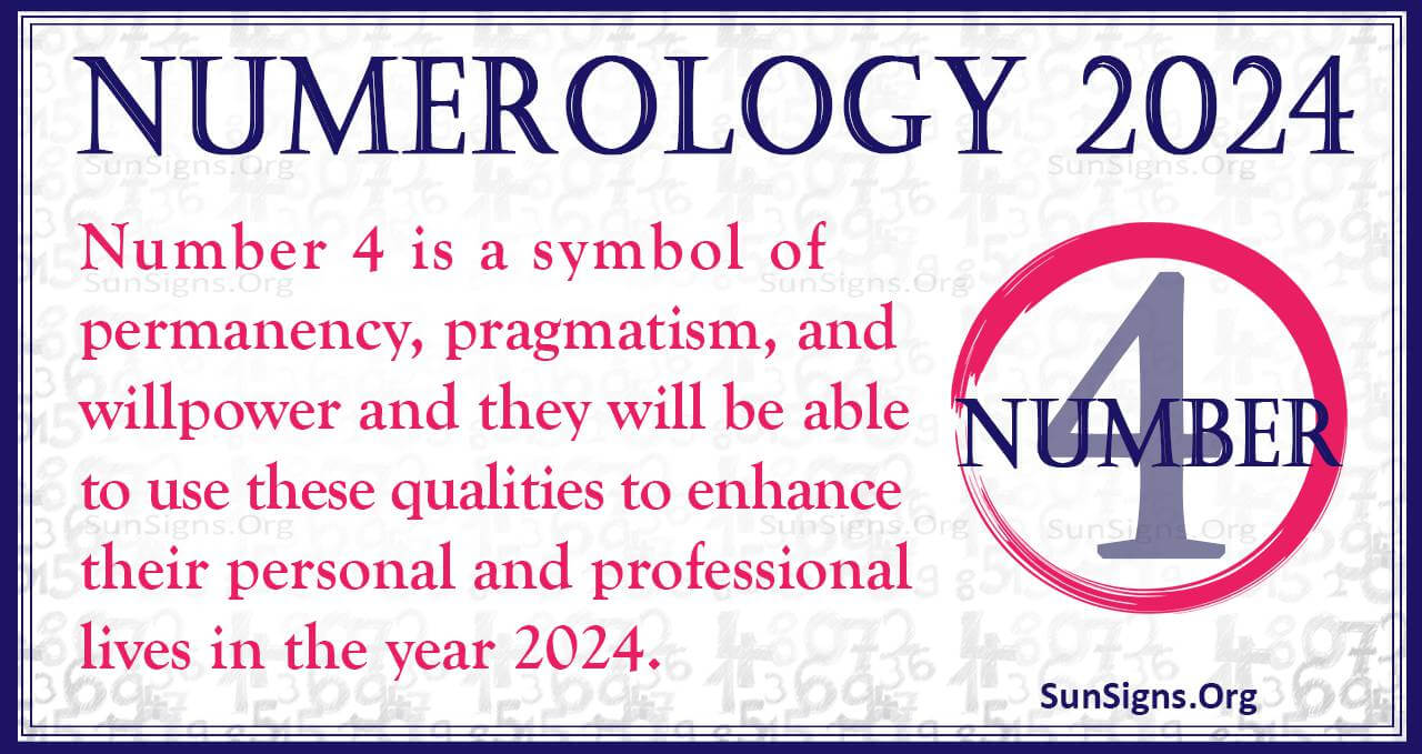 Number 4 - 2024 Numerology Horoscope: Home, Family And Property ...