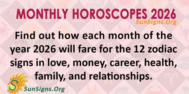 Monthly Horoscopes 2026 For Each Zodiac Sign